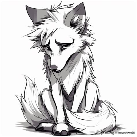 Cute Anime Wolf Coloring Pages
