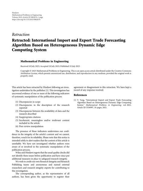 Pdf Retracted International Import And Export Trade Forecasting