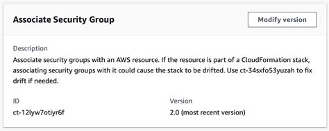 Security Group Associate AMS Advanced Change Type Reference