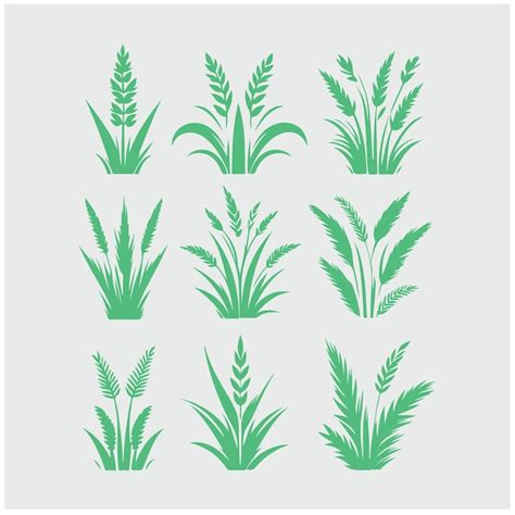 Grass Collection Logo Premium Ai Generated Vector
