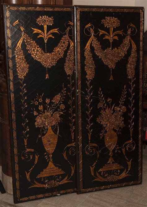 Pair Of Wall Panels With Neoclassical Designs Featuring Urns And Garland 60 3917853614