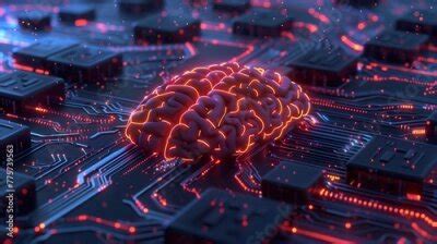 Digital brain circuit board pathways, glowing, futuristic technology, posters for the wall ...