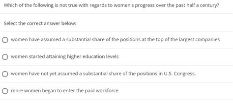 Solved Which Of The Following Not True With Regards To