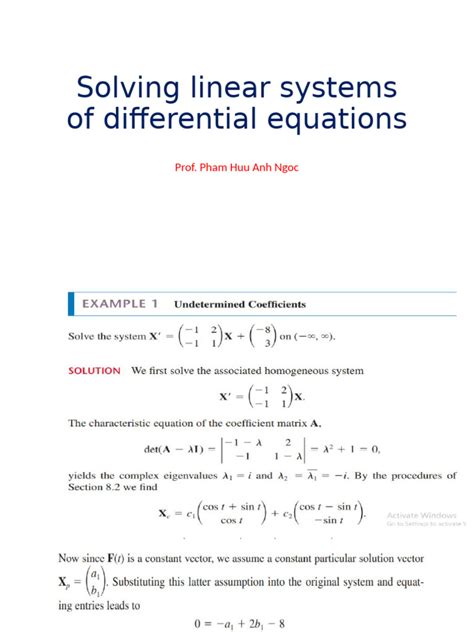 Chapter 052 Solving Nonhomogeneous Linear Systems Of Differential Equations Pdf