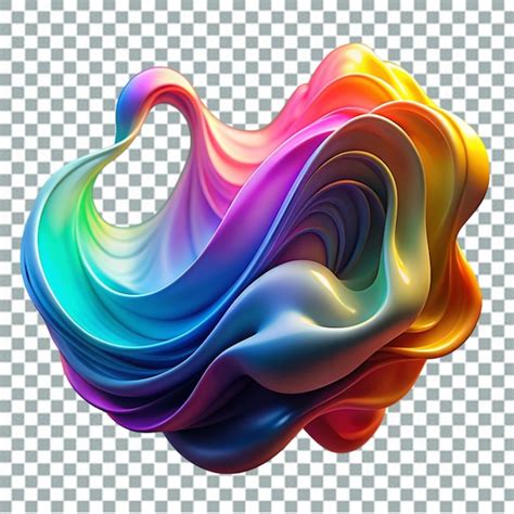 Premium Psd Abstract Rainbow Shape 3d Rendering