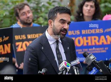 Zohran Mamdani Speaks During A Press Conference At The East River