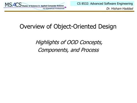 ppt overview of object oriented design concepts components and