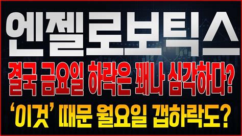 엔젤로보틱스 주가전망 최근 거래량 없는 하락 결국 이것 떄문이다 월요일 갭하락이 유력하지만 걱정할 필요 없는 이유