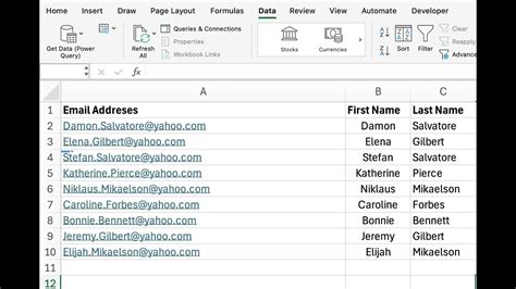 Extract First Name And Last Name From Email Addresses In Excel Youtube