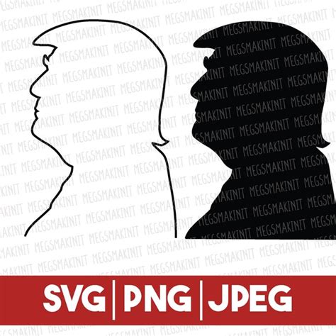 Trump Outline Silhouette Etsy