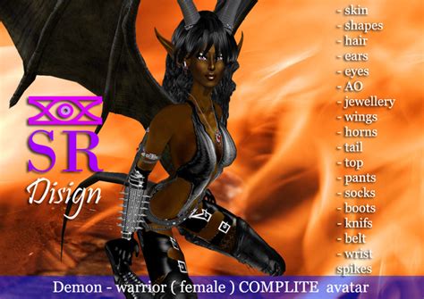 Second Life Marketplace Complete Avatar Demon Warrior Female