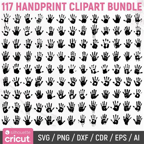 Handprint Svg Bundle Hand Print Svg Handprint Clipart Handprint