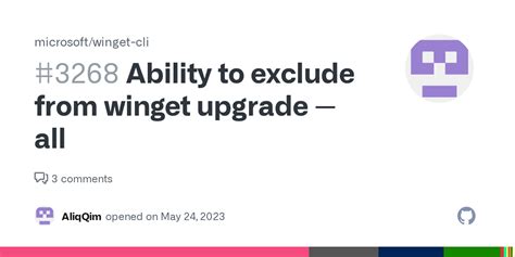 ability to exclude from winget upgrade all · issue 3268 · microsoft