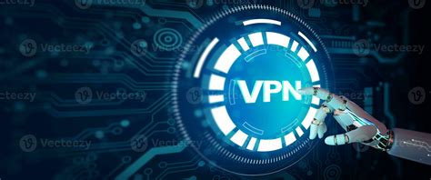 Ai Robot Hand Pointing To Vpn Network Security Internet Privacy