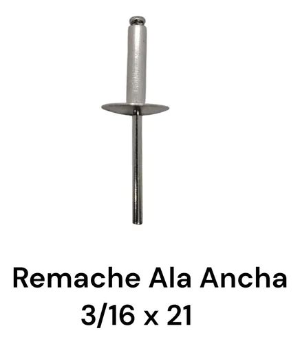 Remache Ala Ancha De Aluminio 3 16 X 21 Pulg X50unidades Mercadolibre