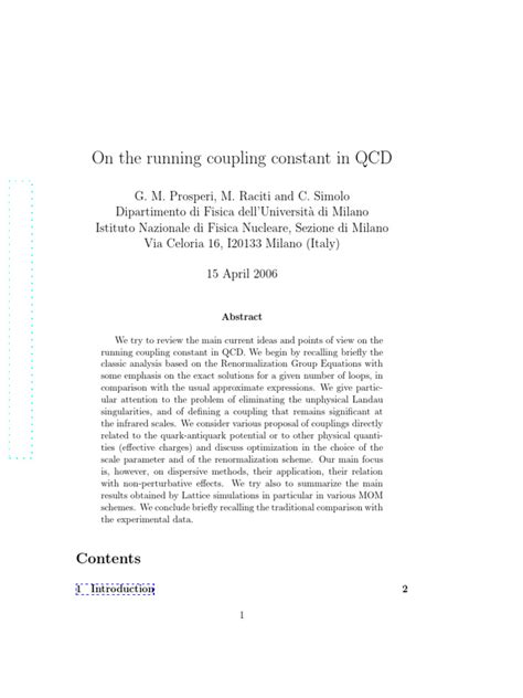 Qcd Running Coupling Constant Pdf Quantum Chromodynamics