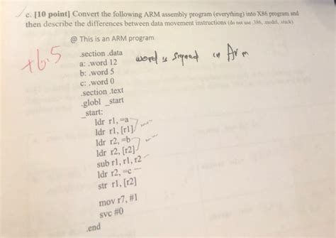 C 10 Point Convert The Following Arm Assembly