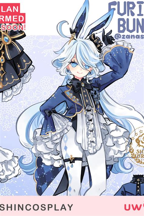 ConfirmedExclusive Uwowo Genshin Impact Fanart Furina Cute Bunny Suit Cosplay Costume