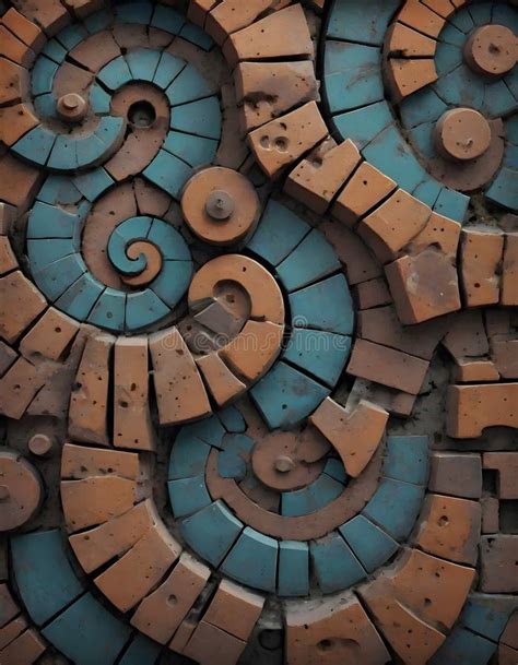 Irregular Yet Patterned Block Arrangement On Wall Generative Ai Stock Illustration