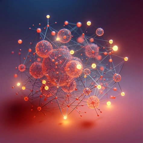 An Abstract Representation Of A Network Of Interconnected Spheres