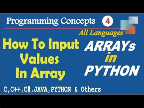 How To Input Values In Array In Python Append In Python YouTube