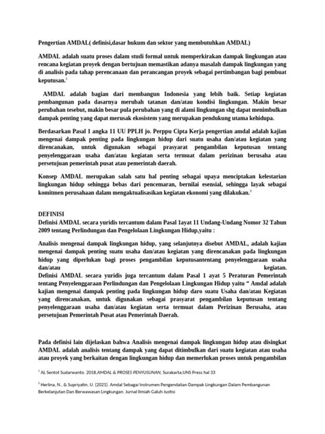 Definisi Dan Dasar Hukum Amdal Pdf