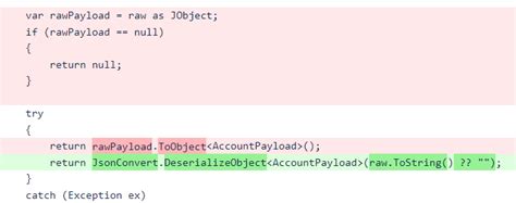 c why does my code think a value is microsoft identitymodel json