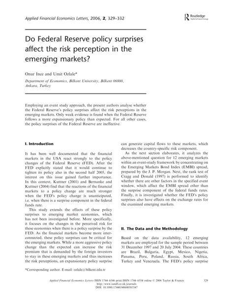 Pdf Do Federal Reserve Policy Surprises Affect The Risk Perception In