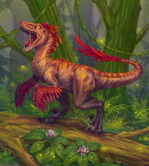 Artstation Raptor Ekaterina Vdovkina Dinosaur Funny Dinosaur Art