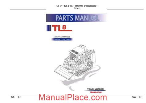 Takeuchi Track Loader P Tl8 E Xa Parts Manual Service Manual Download Marketplace