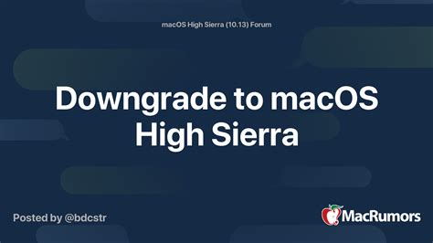 Downgrade To Macos High Sierra Macrumors Forums