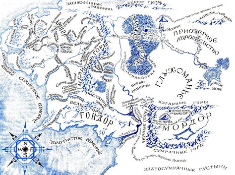Карта Средиземья на русском языке Middle Earth, Lord Of The Rings ...