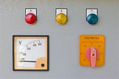 close up control panel of manufacturing in factory stock image image