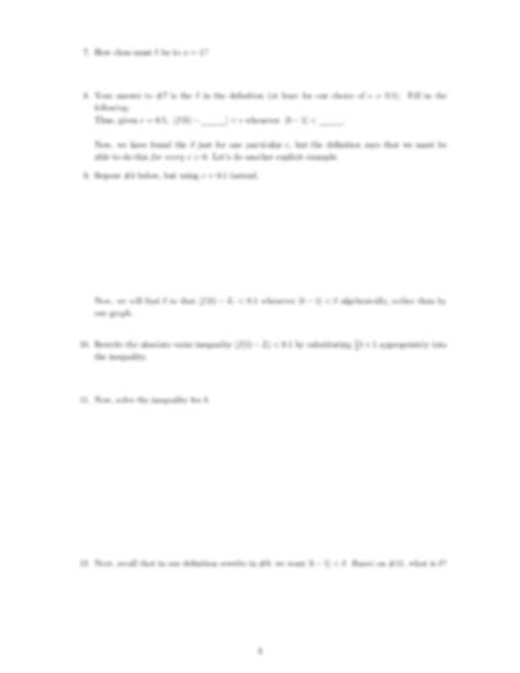SOLUTION Worksheet Formal Definition Of Limit Studypool