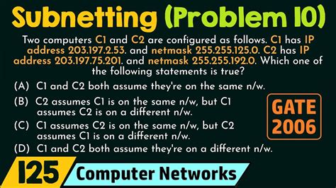 Subnetting Solved Problem 10 Youtube