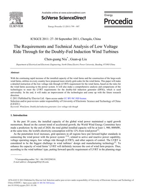 Pdf The Requirements And Technical Analysis Of Low Voltage Ride Through For The Doubly Fed