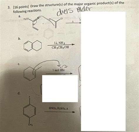 solved [16 ﻿points] ﻿draw the structure s ﻿of the major