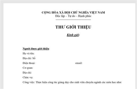 thư giới thiệu Tiếng Anh là gì