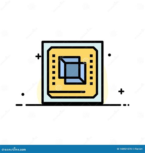 Chip Computer Cpu Hardware Processor Business Flat Line Filled Icon Vector Banner Template
