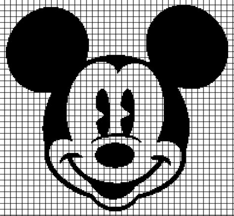 Mickey Mouse Face Graph And Row By Row Written Crochet Instructions