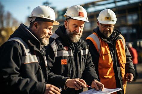 Premium Ai Image Two Engineering Workers With A Tablet