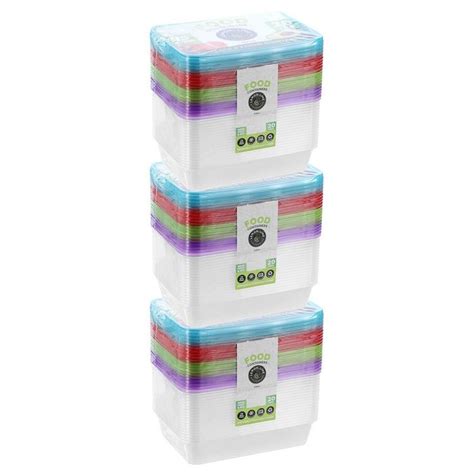 3x 20pk Lemon And Lime Rectangle 500ml Reusable Food Container W