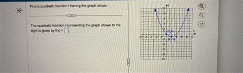 solved find a quadratic function f having the graph shown