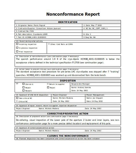 25 Non Conformance Report Templates Pdf Docs Word Pages
