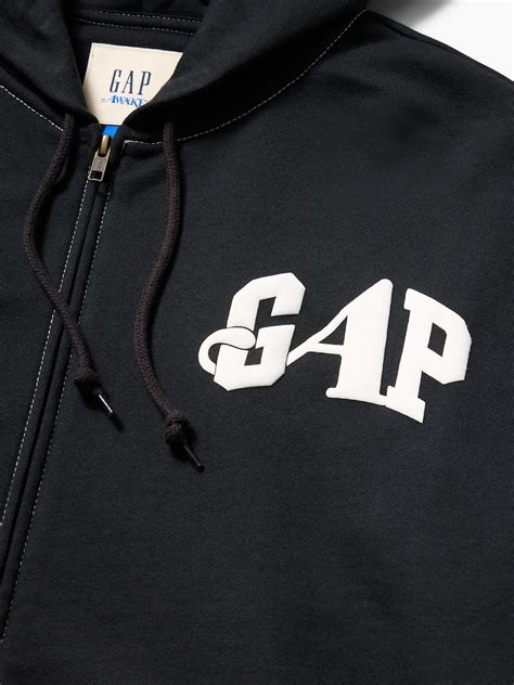 Buy Gap X Awake Ny Black Heavyweight Oversized Logo Zip Hoodie From The