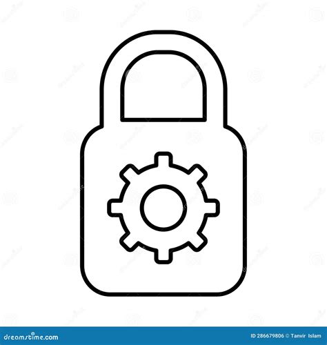 lock configuration icon in outline style stock illustration