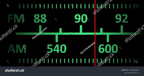 Radio Tuner Frequency Tuning Analoog Dashboard Stock Vector Royalty