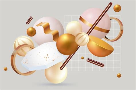 현실적인 3d 기하학적 배경 무료 벡터