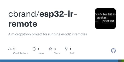 github cbrand esp32 ir remote a micropython project for running