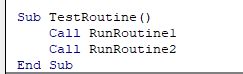 VBA Call Run Sub From Another Subroutine Automate Excel